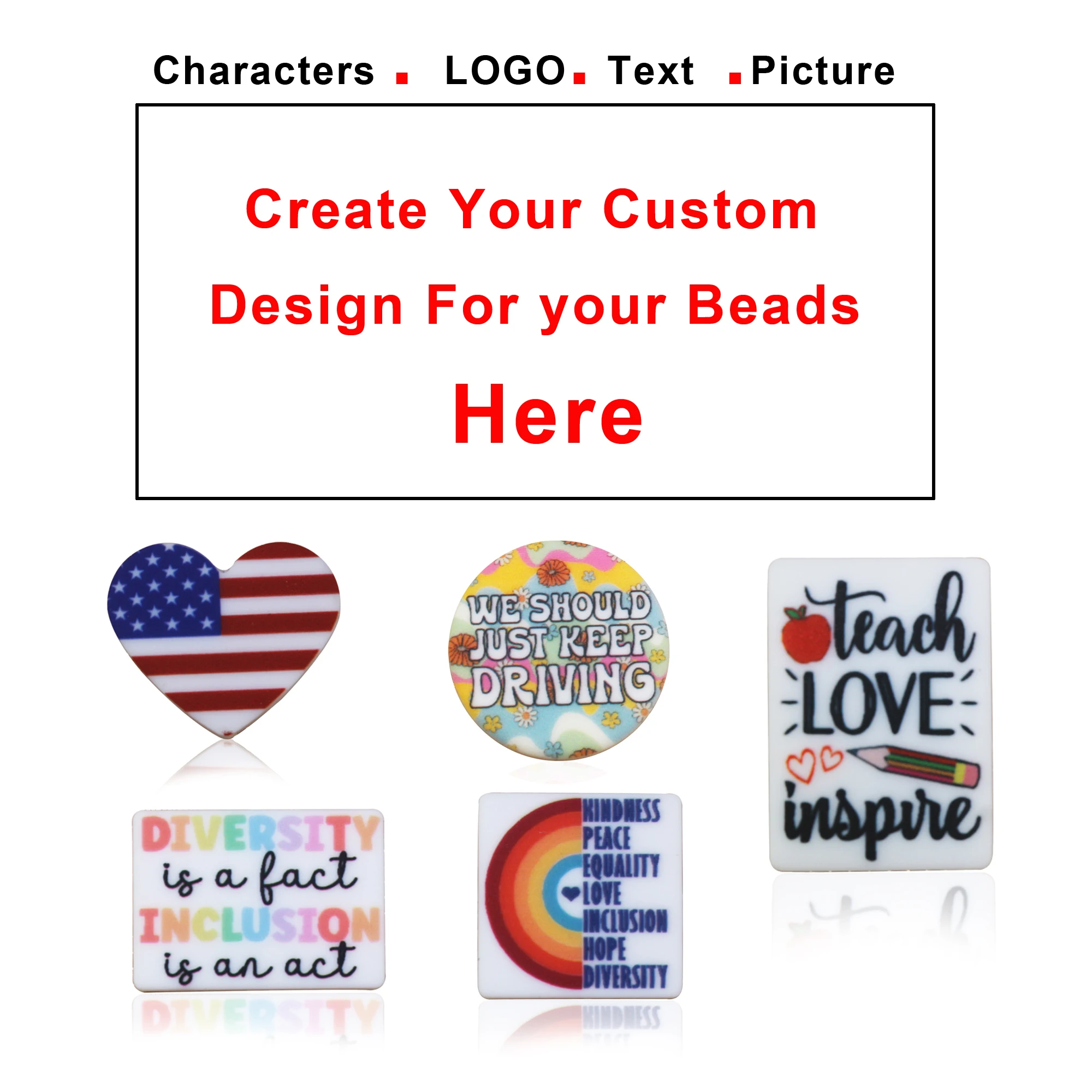 Custom Silicone Focal Beads - Personalized Photo Designs