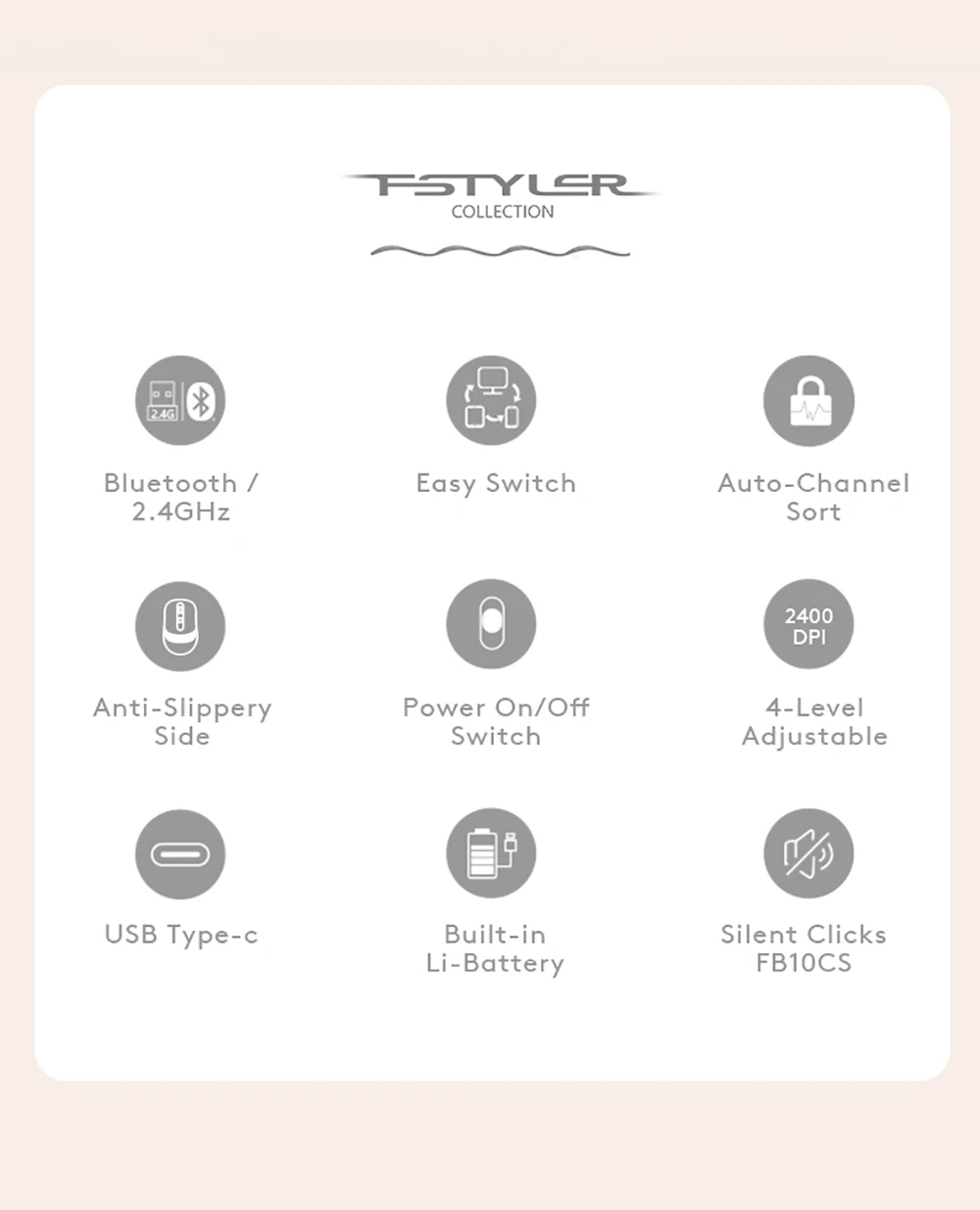 A4Tech Fstyler FB10C 2.4G for Bluetooth Wireless Optical Mouse ...