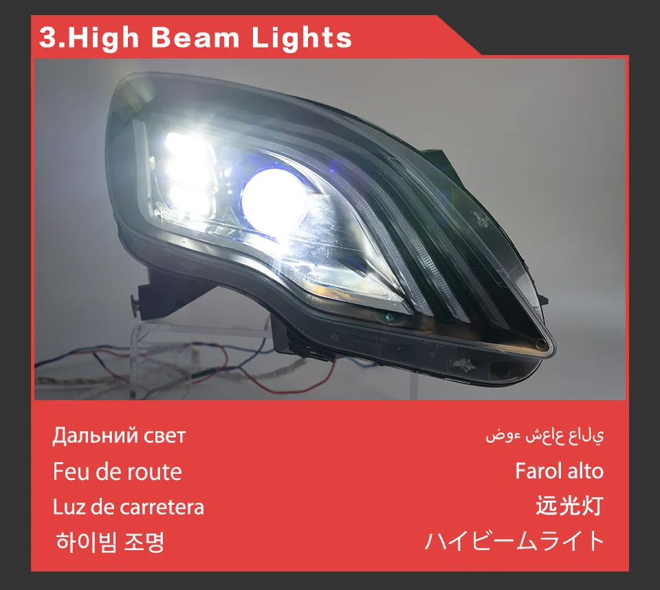 Car Lights For Benz W251 Headlight Projector Lens R Class R320 R350 ...