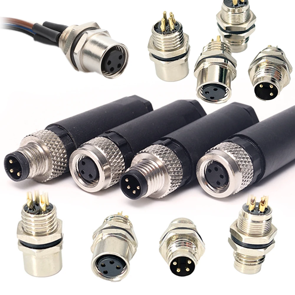 M8 M12 M16 M23 Cable Connector Adapter Sensor Cable 8 Pin Male M5 M8 ...