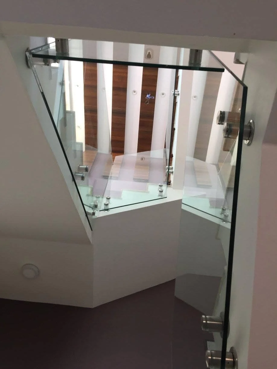 Cbmmart Indoor Straight Single Glass Railing Keel Staircase Simple ...