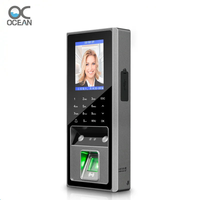 Multi Biometrics Face Recognition Fingerprint Access Control And Time Attendance Machine Face