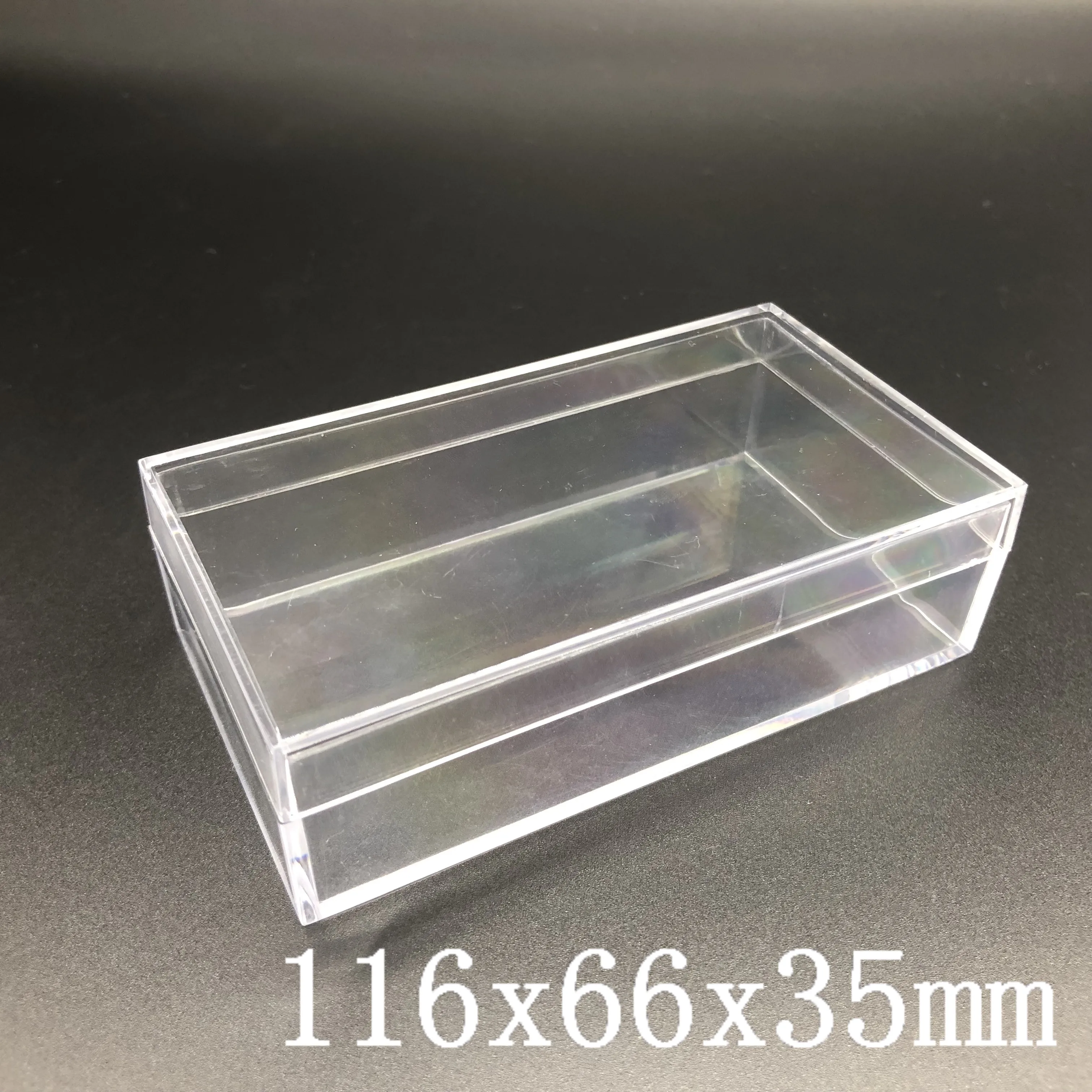 Clear Plastic Square Cube Box with Hinged Lid for Crafts