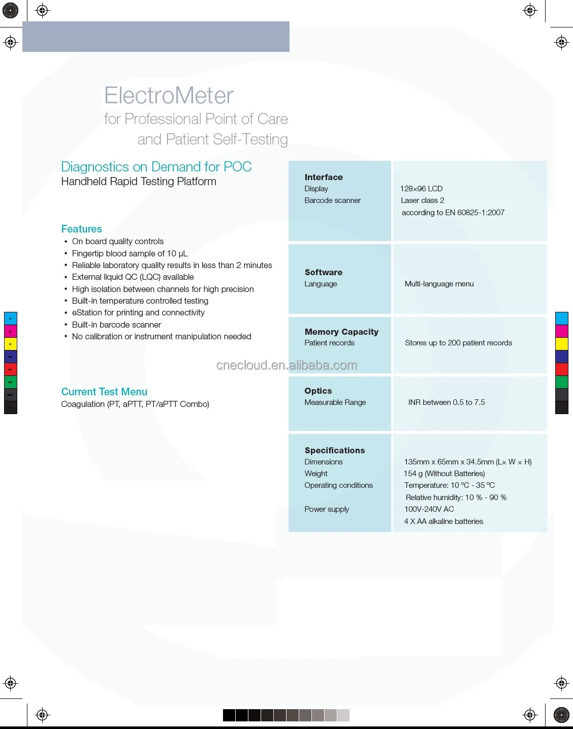 Portable PT/INR Test Machine by Ecould - Accurate Coagulometer