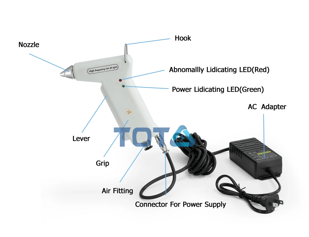 Mini Type Handheld DC Ion Gun - ESD Ionizing Air Gun