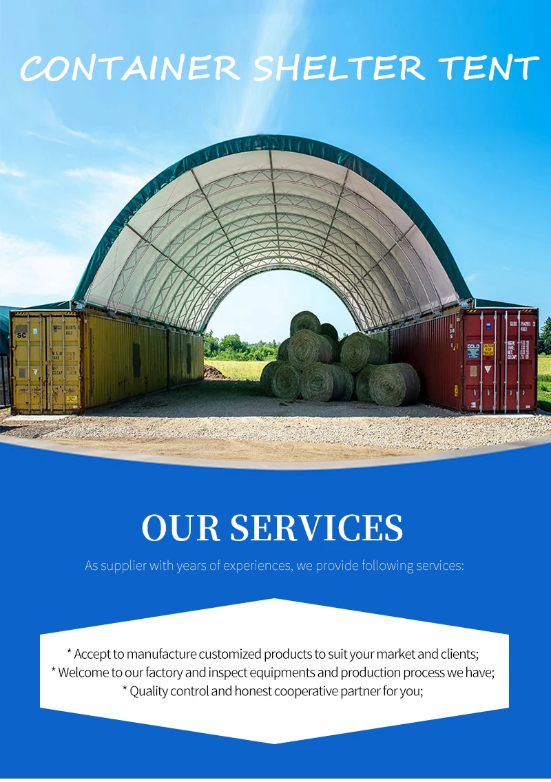 Durable 20ft to 70ft Fabric Container Tents - Heavy Duty