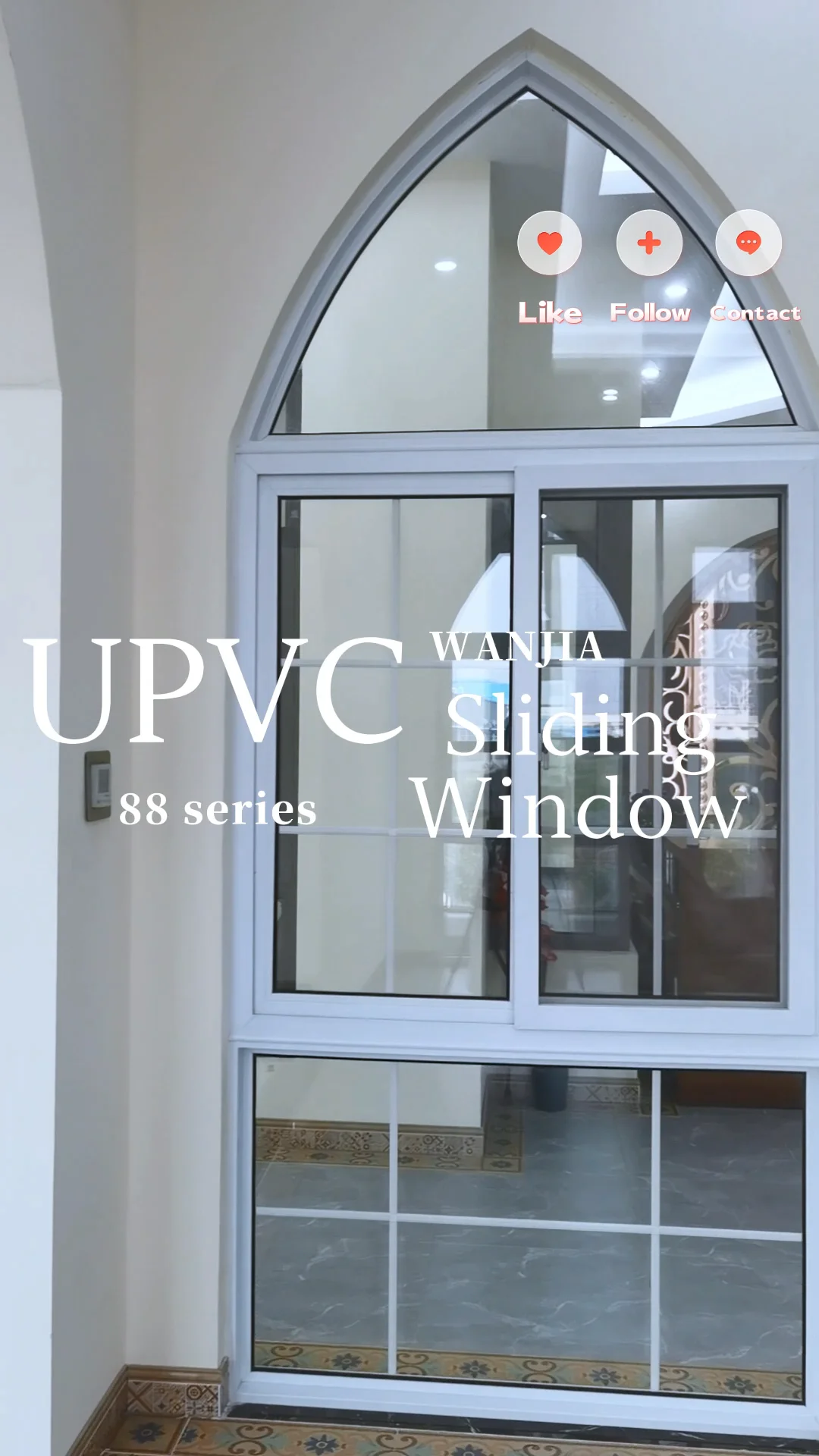 Wanjia Factory Upvc Windows Plastic Double Glazed Sliding Windows ...