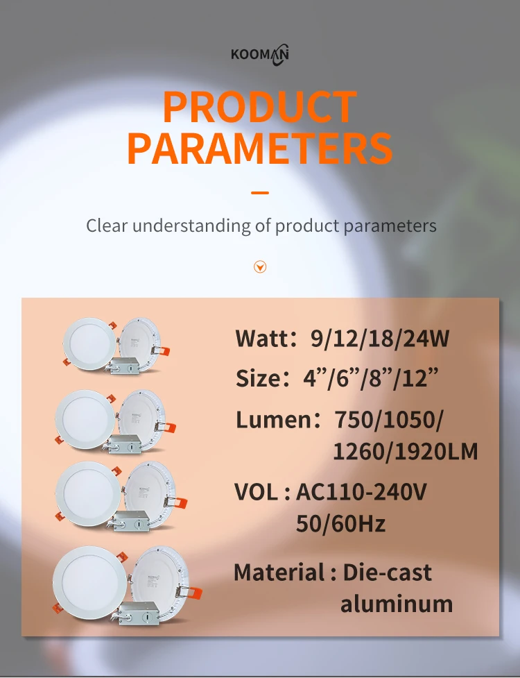 Kooman Commercial 12-pack 6 Inch 6cct Recessed Slim Panel With Junction ...