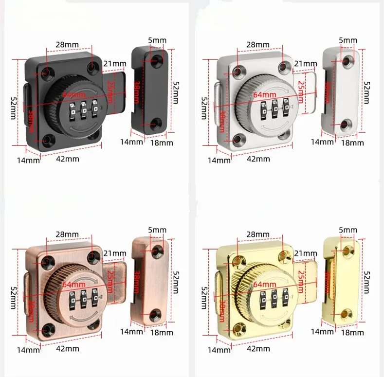 Built-in Locker Lock Digit Combination Lock Mailbox Cabinet 3 Digits ...