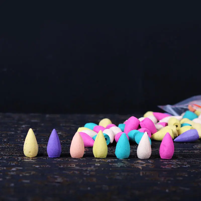 Unscented Backflow Incense Cones Medium Size Handmade Incense Burner ...