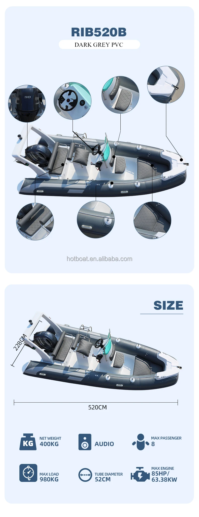 Ce Rowing Yacht Rib Fishing New Aluminum Kayak Speed Vessel Luxury ...