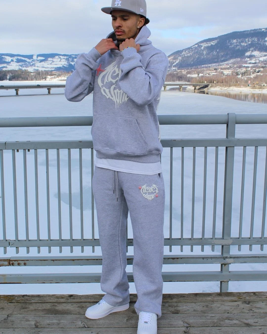 Y2k Puff Print Tracksuit Heavyweight Oversized Drop Shoulder Men Hoodie ...