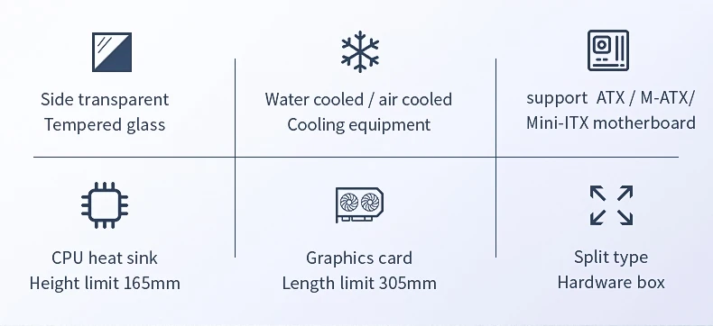 SNOWMAN Gaming Case - ATX Desktop PC Tower with RGB Fans