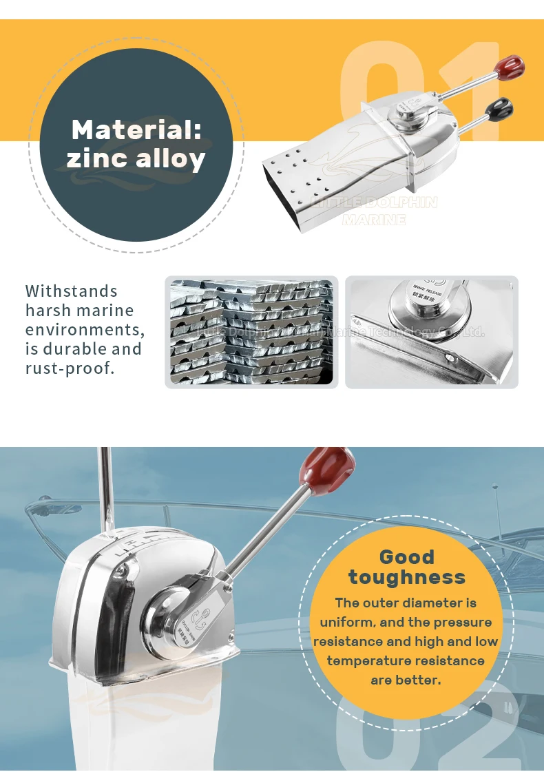 Marine Accessories Top Mount Lever Handle Throttle Control Engine Ship ...