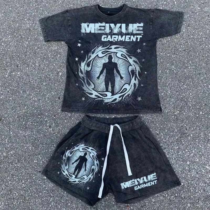 Custom Streetwear Summer Acid Wash Vintage Boxy Heavyweight Two Piece ...