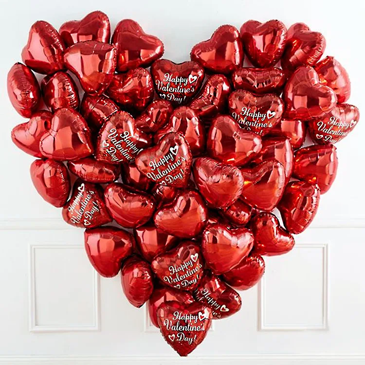 Wholesale Foil Balloons - 18inch Red Heart Shaped Balloons