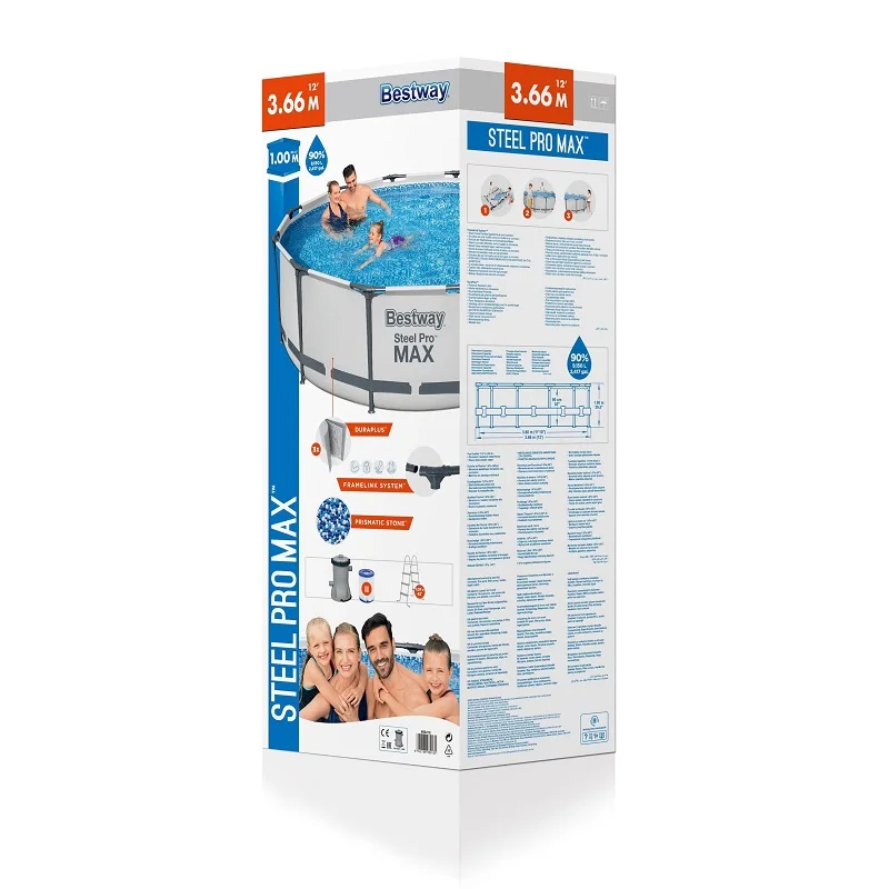 Bestway 56418 12 Ft. X 39.5 In. 야외 쉬운 세트 스틸 프로 맥스 풀-라운드 지상 프레임 수영장 세트 - Buy 여름 수영장,수영장,금속 프레임 ...
