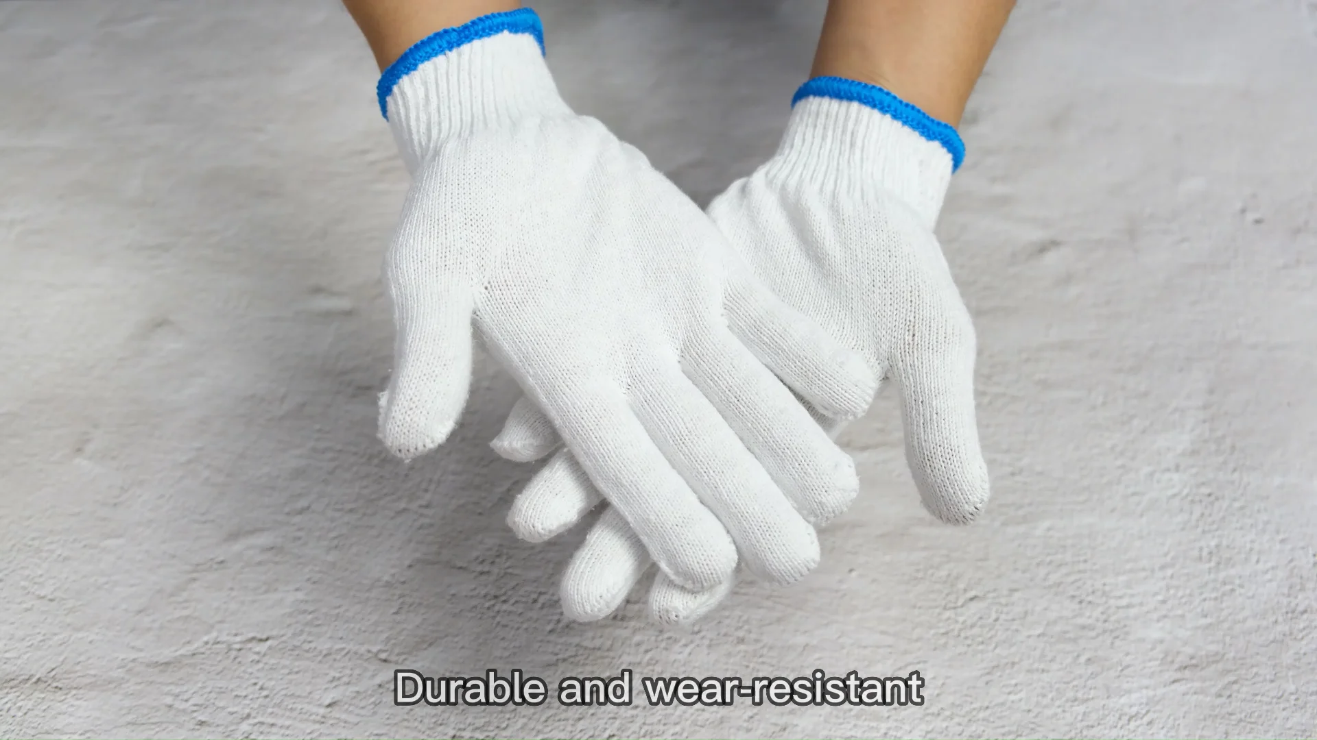 Factory 400g 600g Bleached White Hand Cotton Knitted Work Safety ...