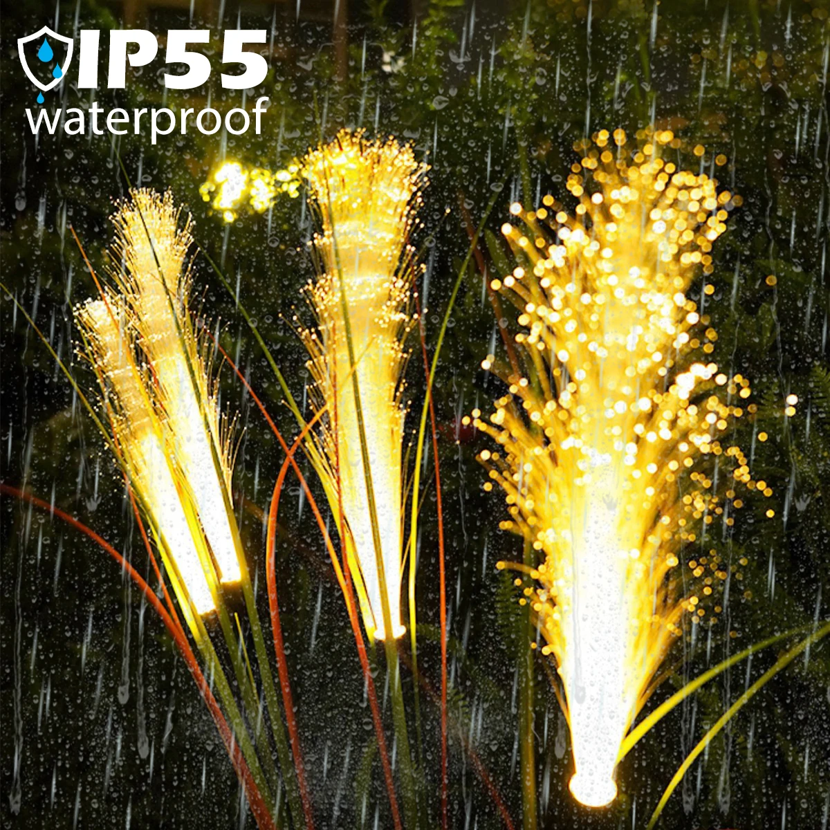 Led Solar Energy Optical Fiber Reed Ground Plug-In Lamp Outdoor Reed ...