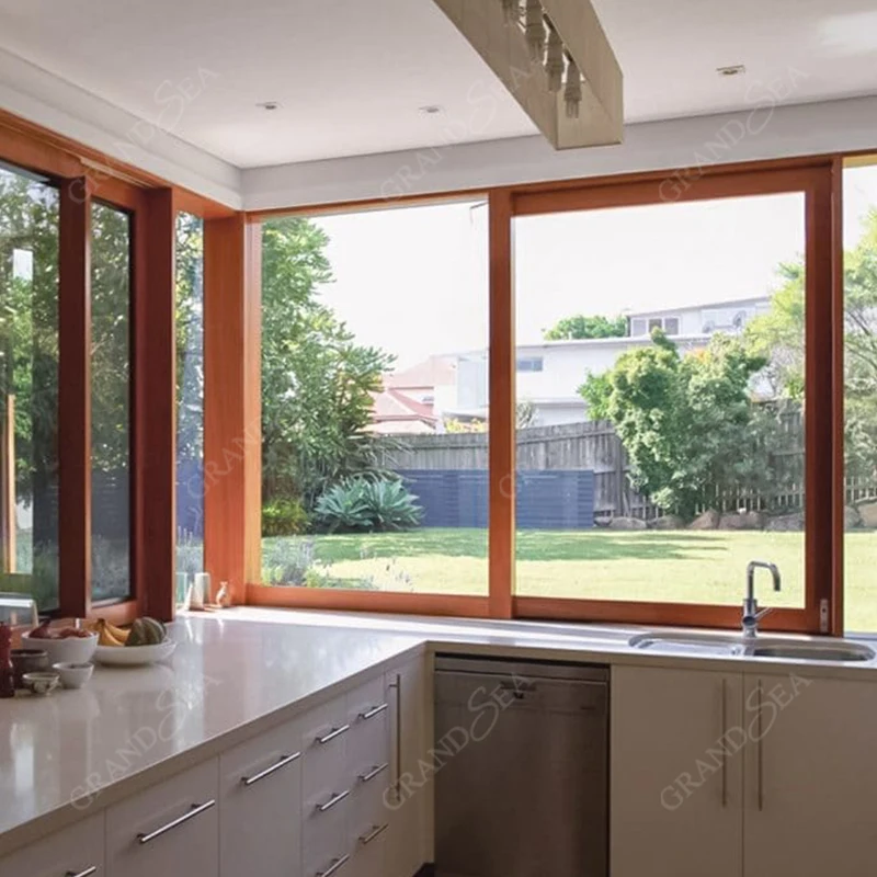 Double Tempered Reflective Glass Aluminium Sliding Windows