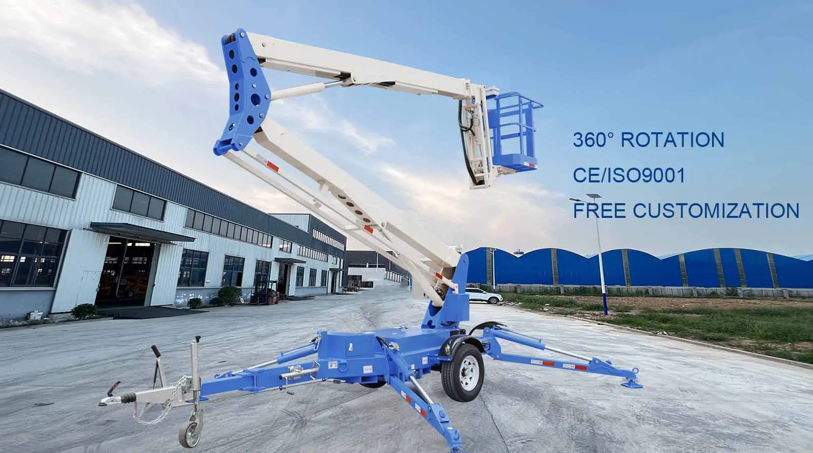 Trailer Boom Lift Cherry Picker 8m-24m Towable Aerial Work Platform ...
