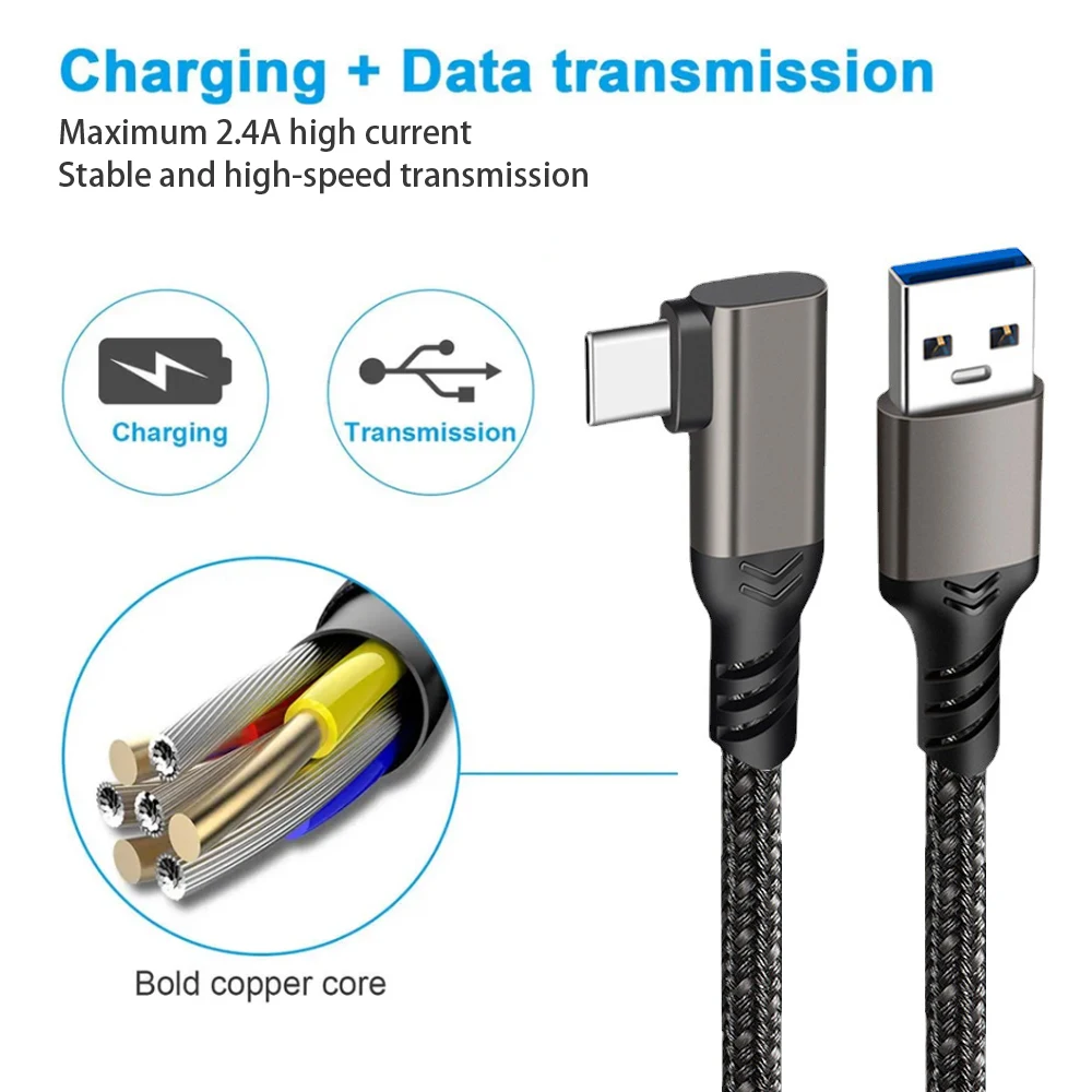 USB C Type C Right Angle 90 Degree Elbow Fast Charging Cable