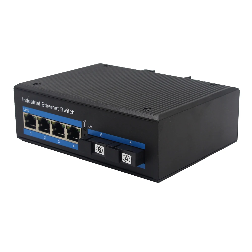 Unmanaged Industrial Fiber Ethernet Switch Poe 2*100mbps Sc To 4*10 ...
