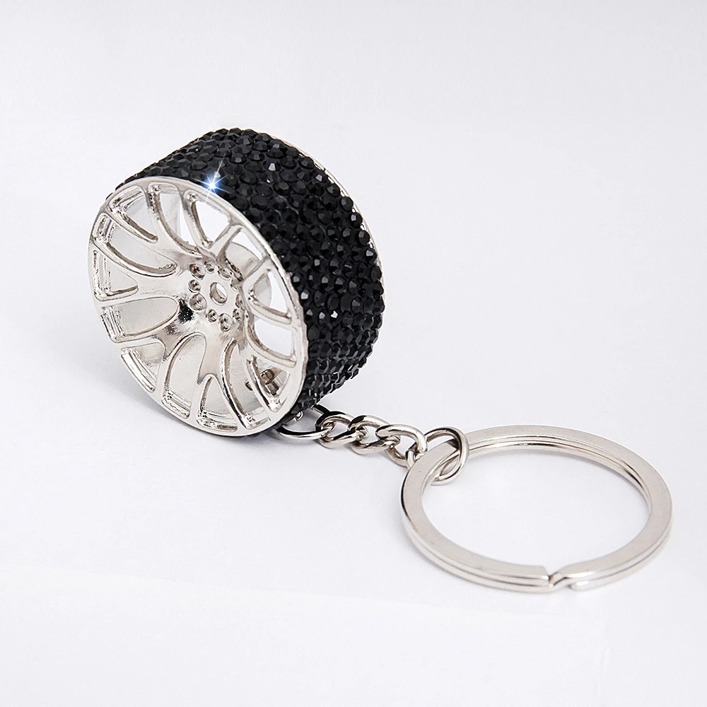 Car Crystal Keychain Tire Wheel Rim Key Ring 3d Keychain Creative ...