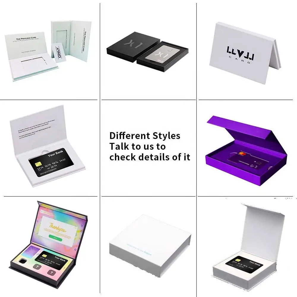Custom Logo Luxury Gift Vip Credit Card Packaging Box Magnetic Black Business White Wedding ...