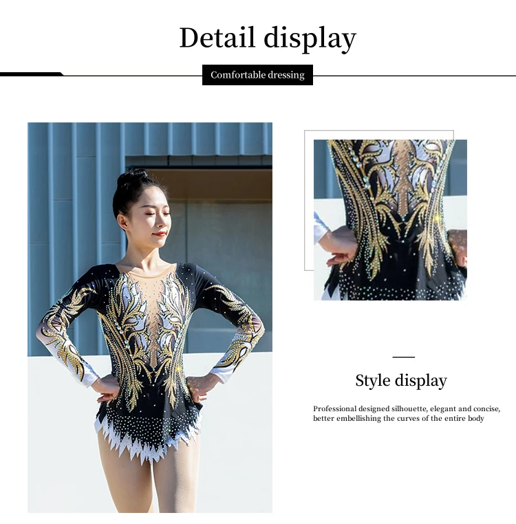 Professional Rhinestones Dancewear Leotards Gymnastics Girls Rhythmic ...