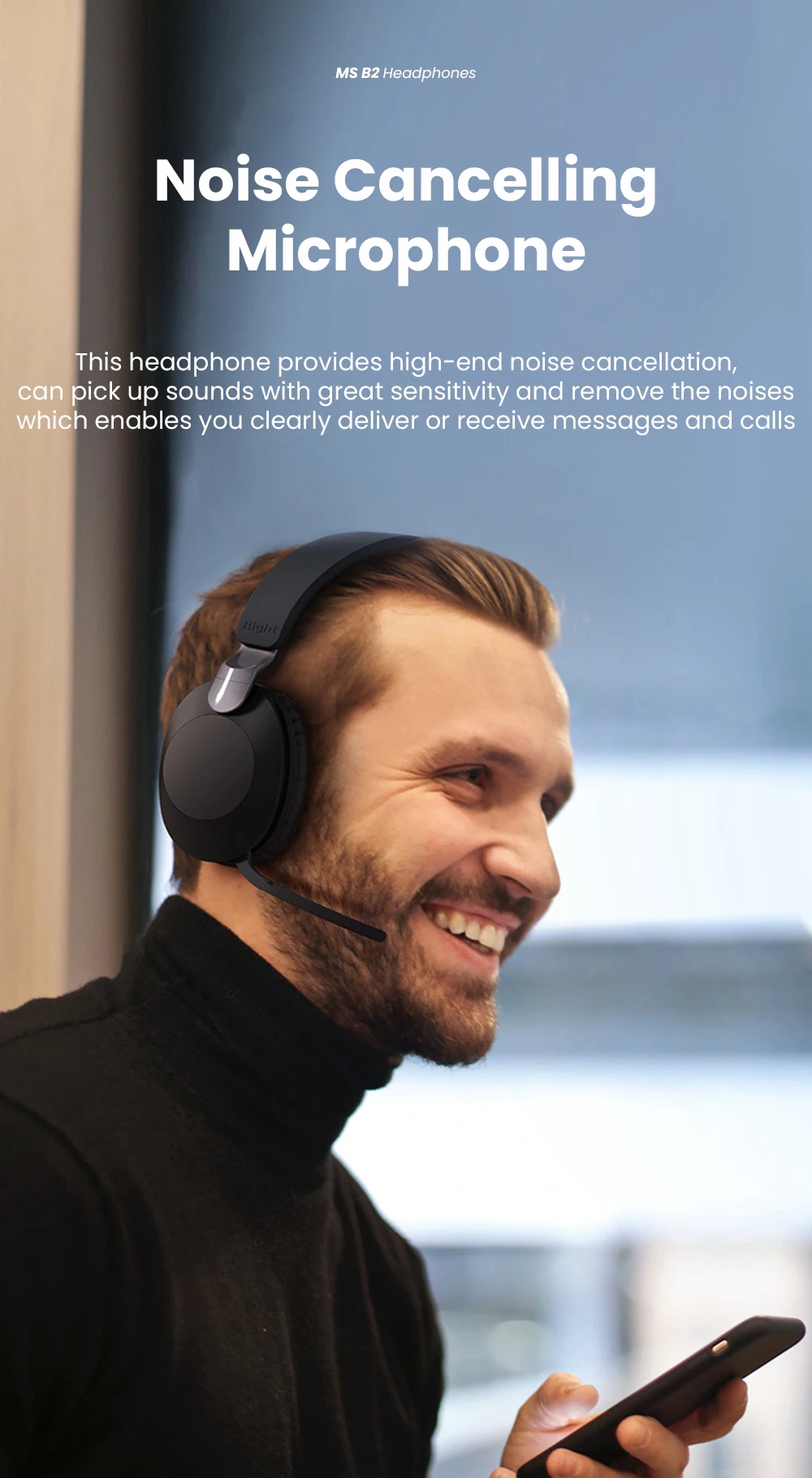 Ms-b2 Wireless Studio Headphones Noise Reduction Type C Professional Dj ...