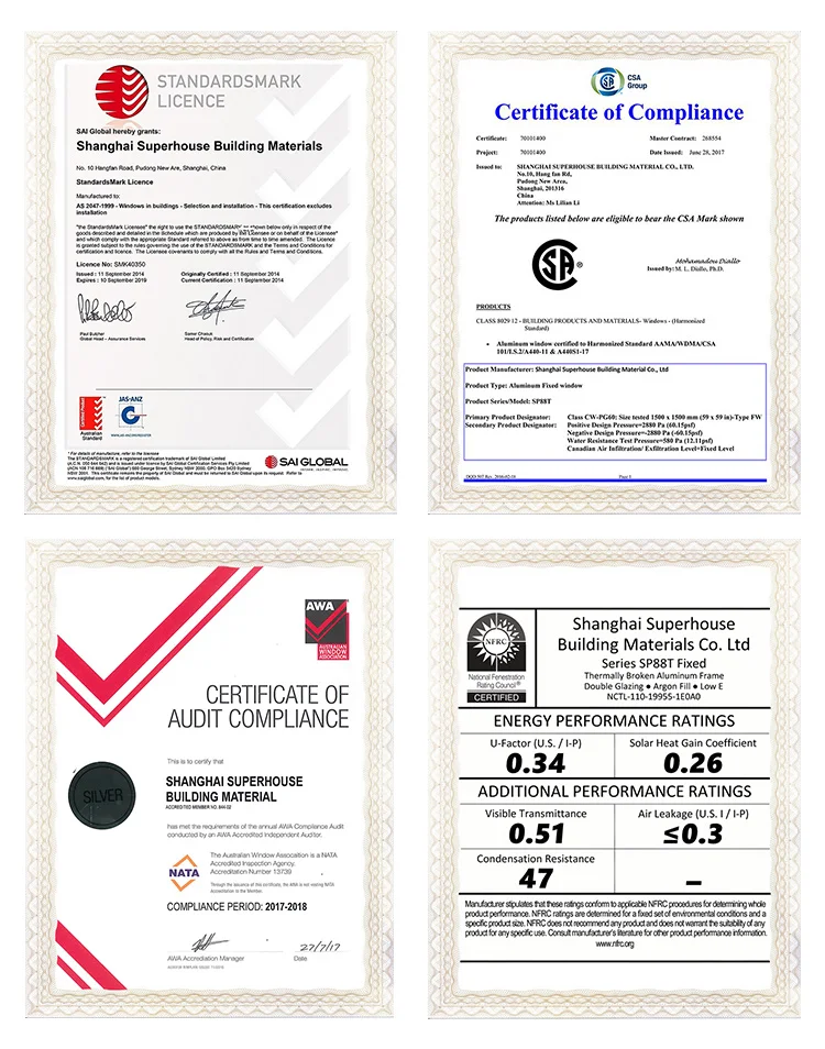 Superhouse As2047 Aluminum Hurricane Slide Impact Resistant Windows ...