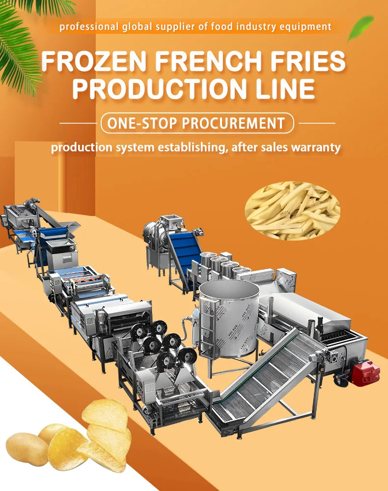 Automatic Small Scale Frozen French Fries Production Line French Fries ...