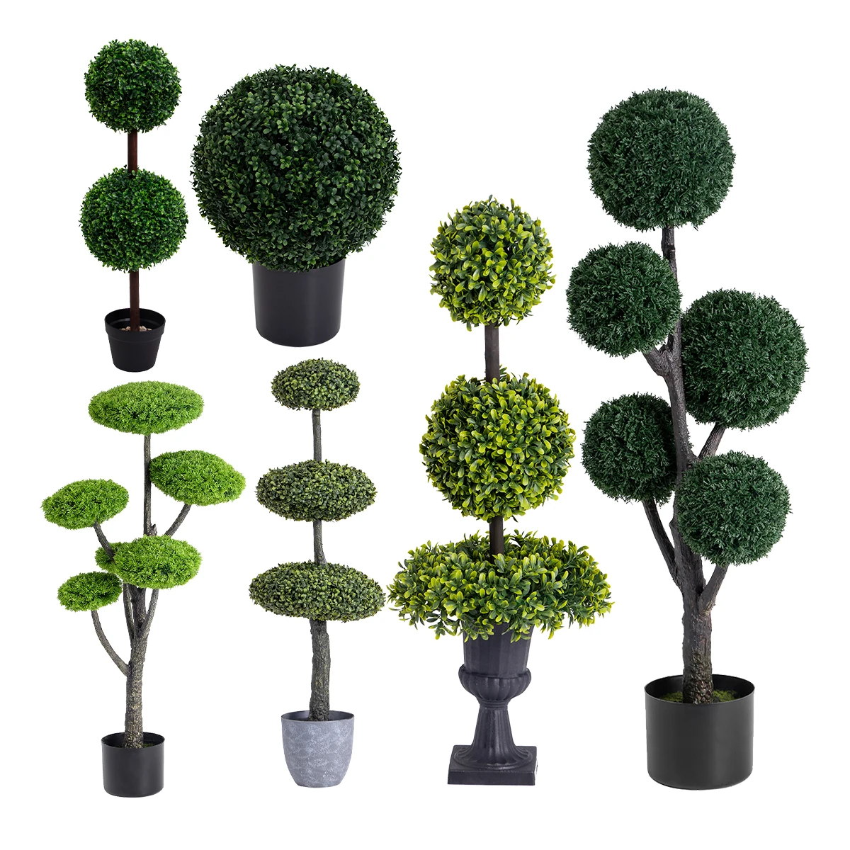 3ft Artificial Cedar Topiary Ball Tree Faux Potted Plant Artificial ...
