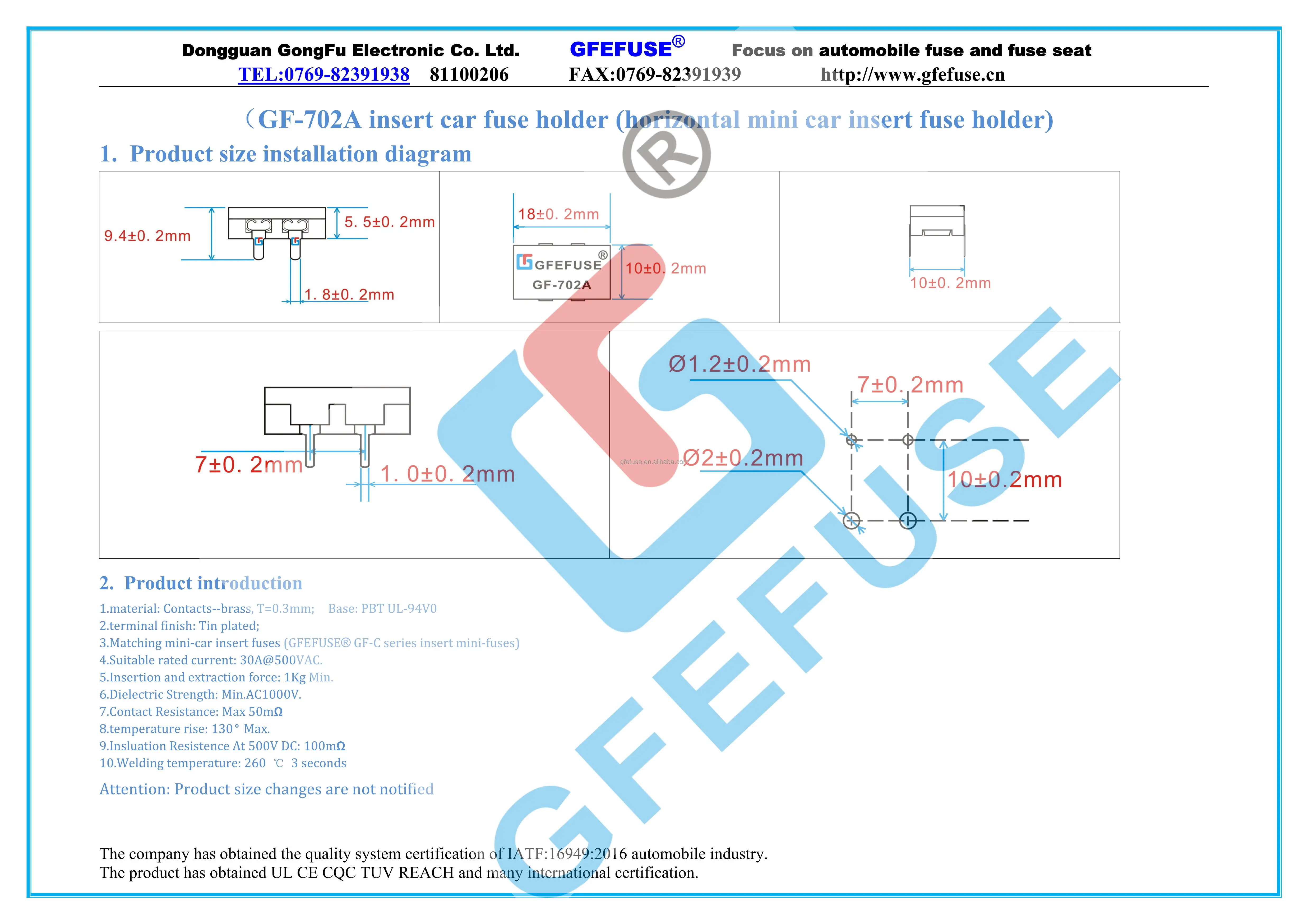 Gf-702 Auto Fuse Box Car Blade Fuse Clip Holder - Buy Auto Fuse Box,Car Blade Fuse,Fuse Clip ...