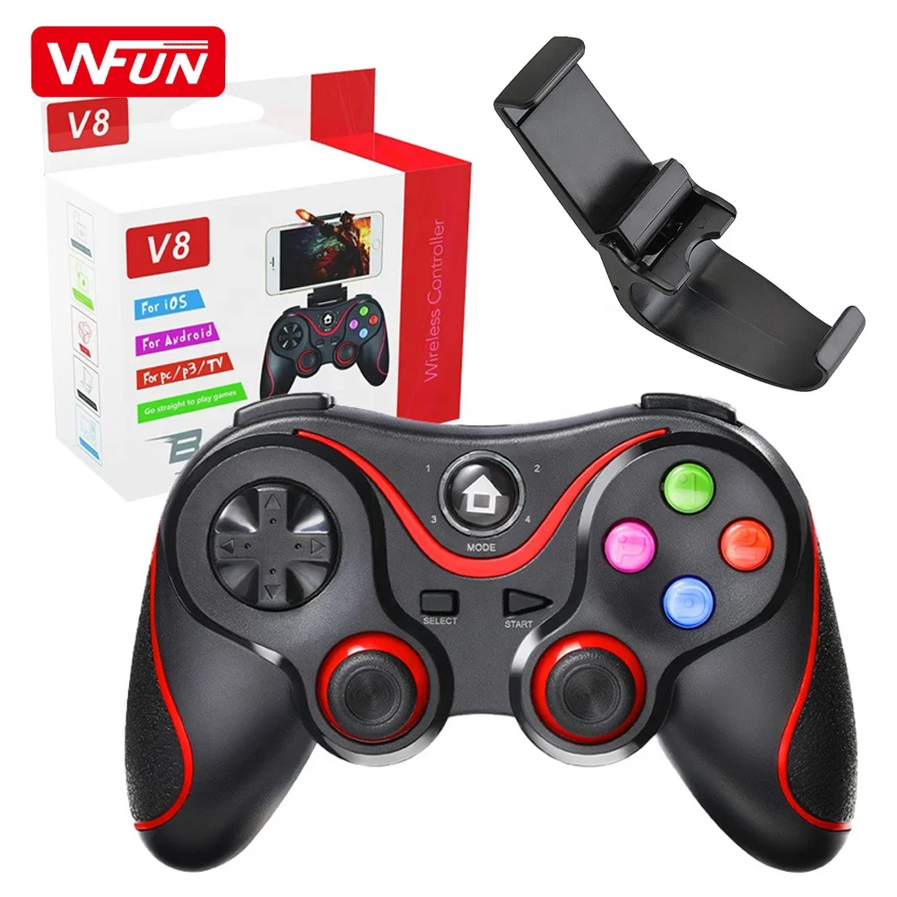 V8 Wireless Game Controller Joystick Gamepad with Phone Holder for ...