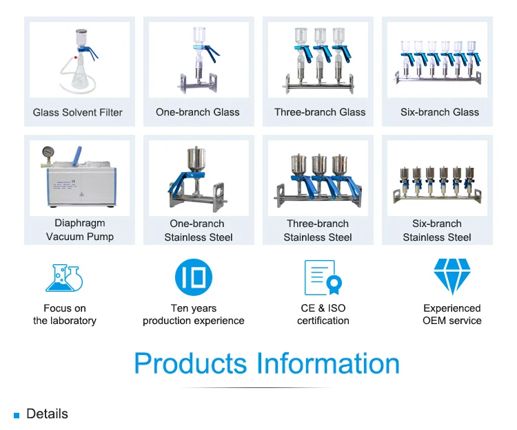 Borosilicate Glass Filtration Set Multiple Vacuum Solvet Filtration ...