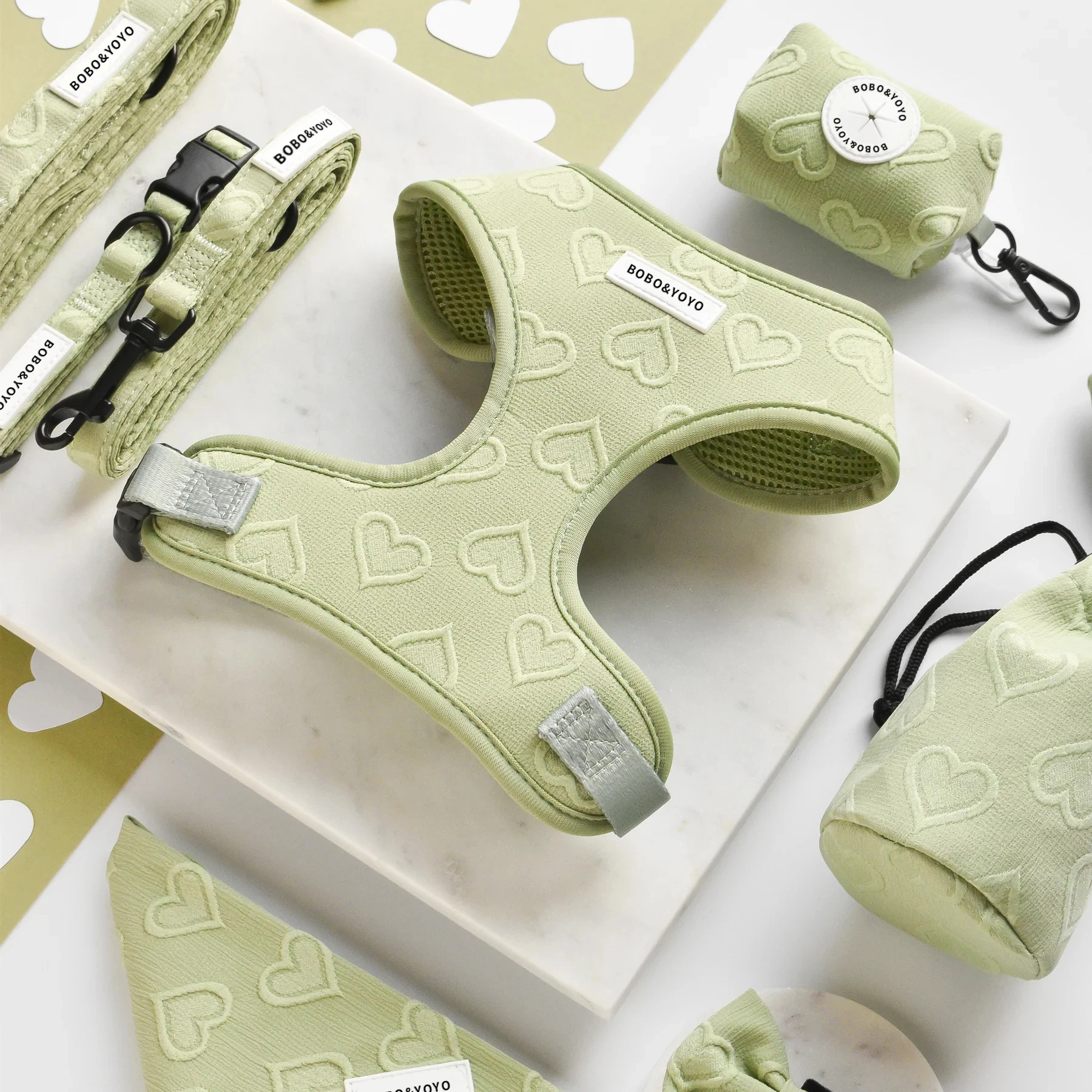 BOBO&YOYO Pet Harness Leash Collar Set - Luxury & Comfort