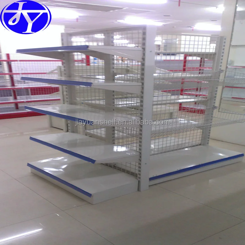 One Sided Gondola with Wire Mesh Back Plate - Supermarket Rack