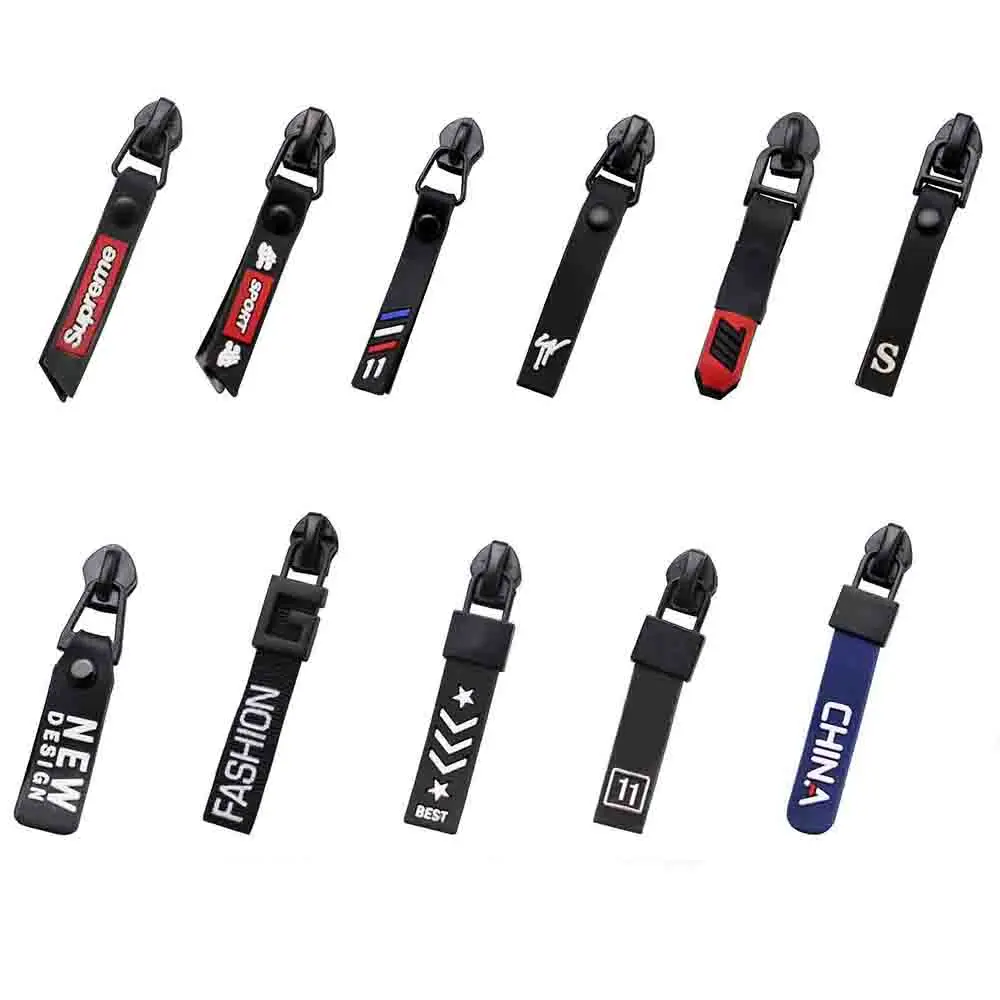 Custom Logo Rubber Webbing Zip Puller - 5# Garment Zipper