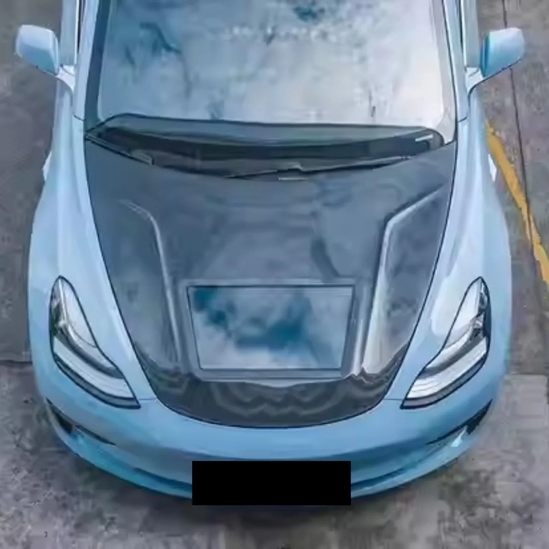 Body Kit Transparent Carbon Fiber Engine Cover Hood For Tesla Model 3 Y ...