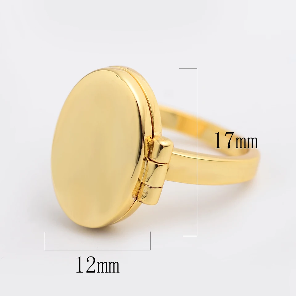 Minimalist 18k Gold Plated Jewelry - Oval Photo Locket Ring