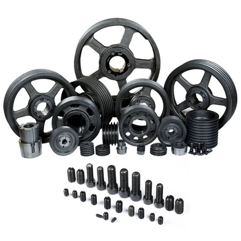High Quality Multi Groove Black Steel V Belt Pulley For Machinery ...