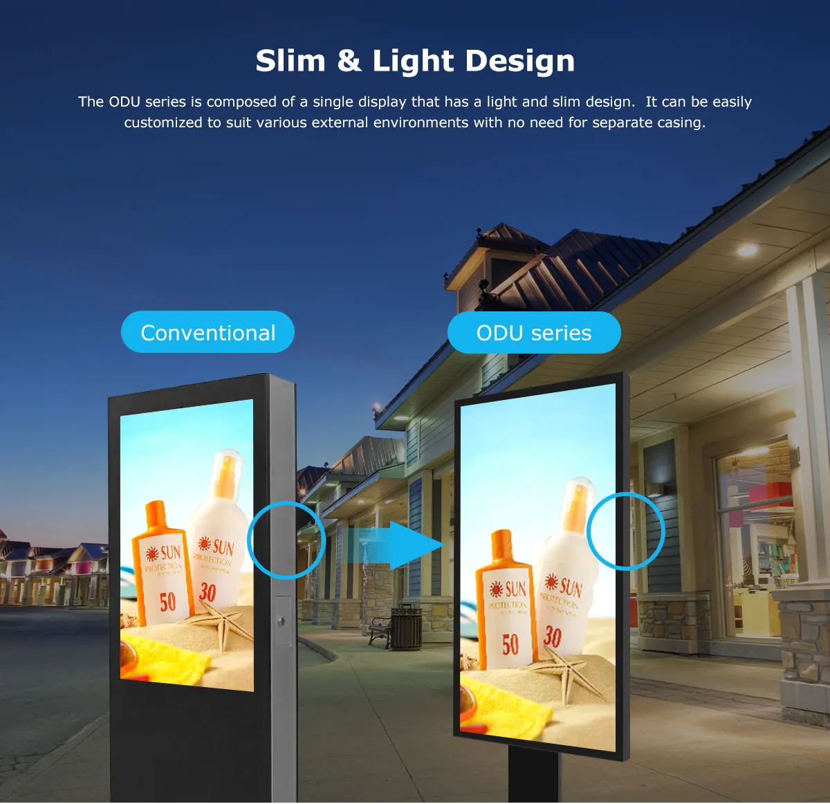 43'' Outdoor Digital Signage - IP55, 2000 NITS Display