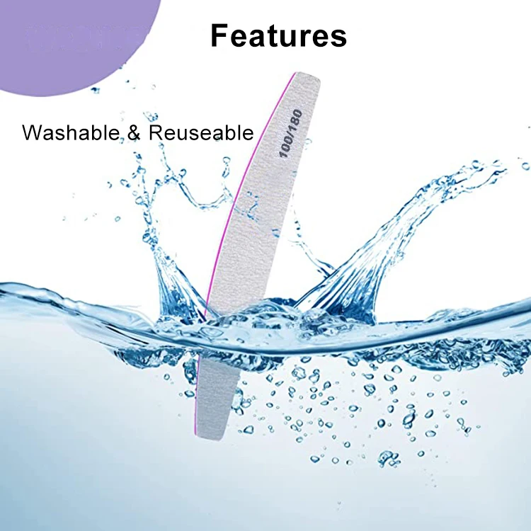 Professional Washable Double Sided Nail Buffers Nail Files 100/180 ...