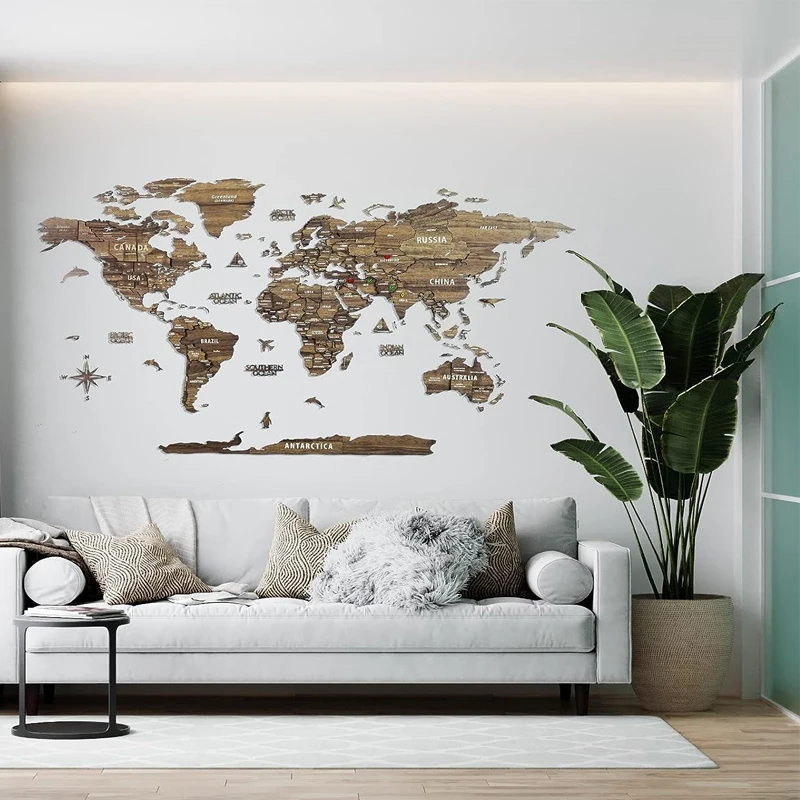 Travel Map With States And Capitals,Wall Decor For Travelers,Office ...