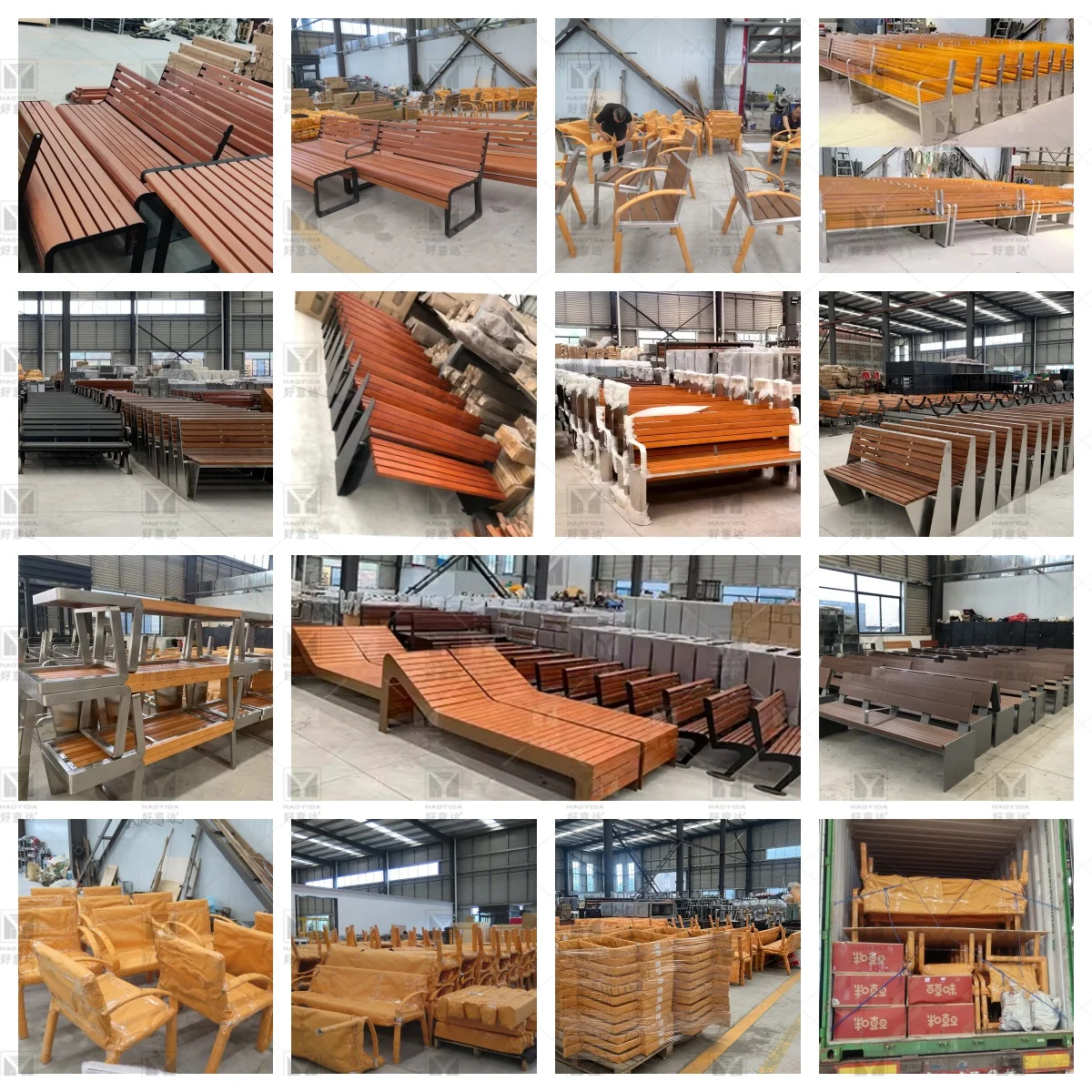 Alibaba.com: WPC slats, modern style, waterproof outdoor bench ...