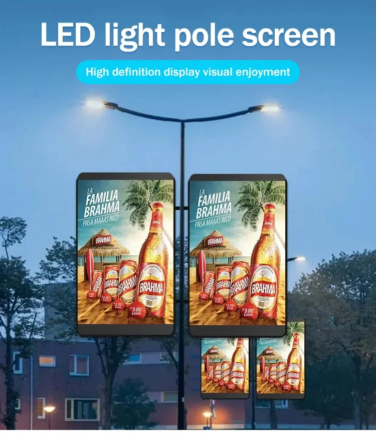 P4 Outdoor Street Lighting Pole Led Screen Smart Wifi/4G Pole Led ...
