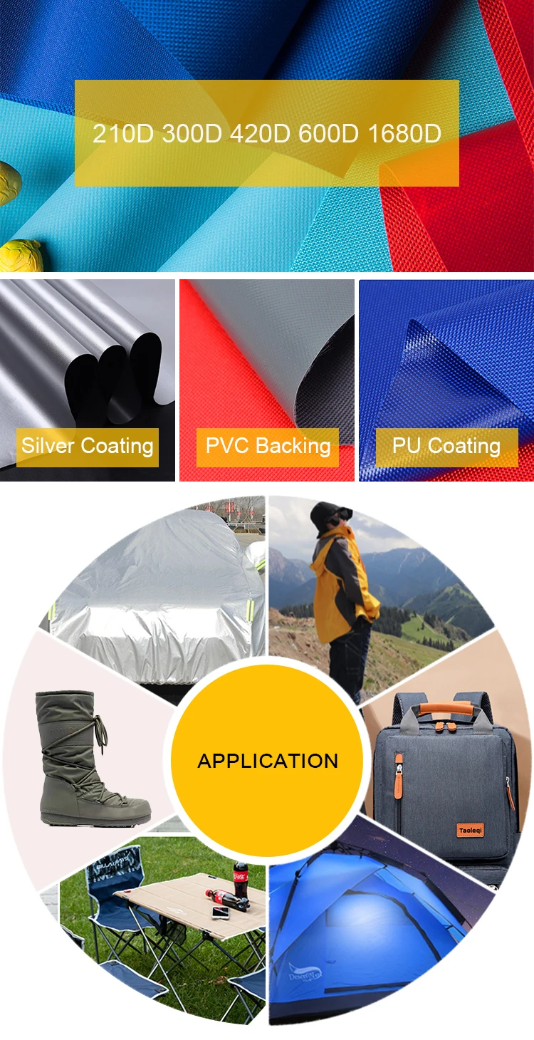 Waterproof 600D Rpet Bag Polyester Oxford Fabric for Tents