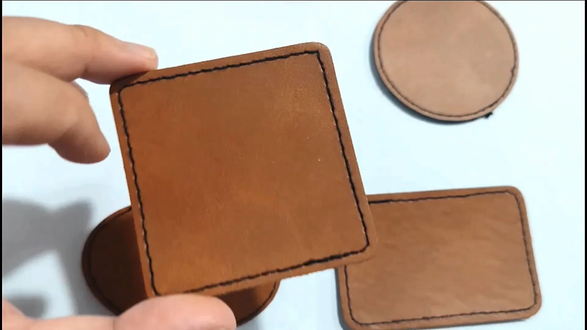 Custom Faux Blank Pu Leather Patch Laser-able Iron On Laser Leatherette ...